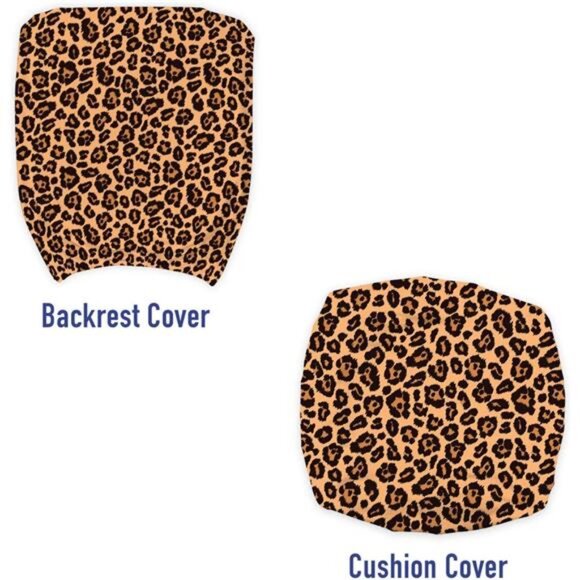 Accents | Peach Color Leopard Print Office Chair Slipcover Orange Color ...